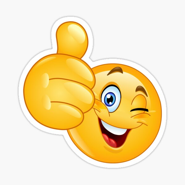 "Face With Thump Up Emoji" Sticker for Sale by DrHappyMonkey | Redbubble