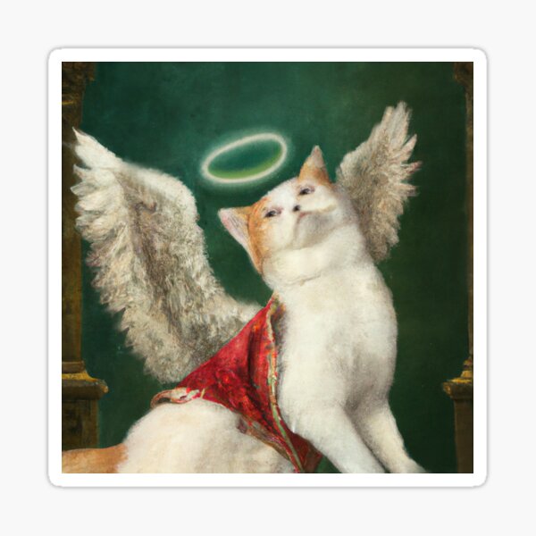 "Angel Cat" Sticker for Sale by cottagecutie | Redbubble
