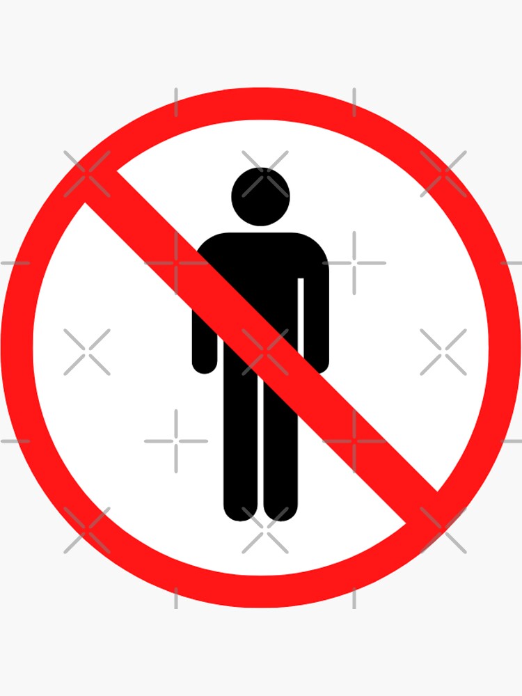 "No Men Alowed stop sign " Sticker for Sale by nikolaiart | Redbubble