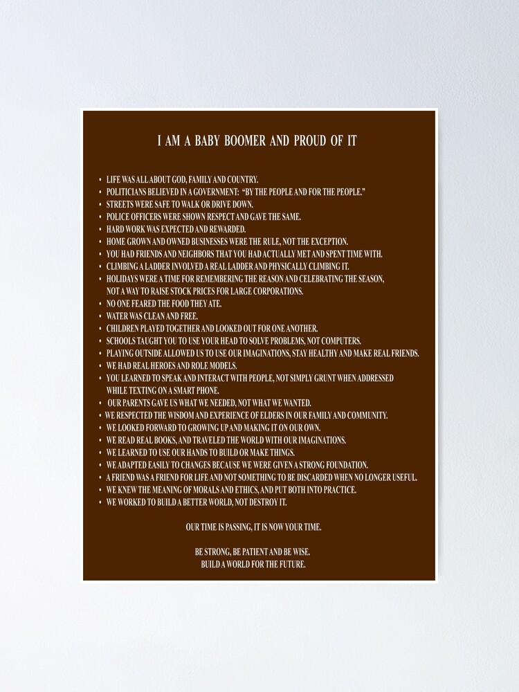 "I Am A Baby Boomer and Proud Of It - Word Art" Poster by barrysart ...