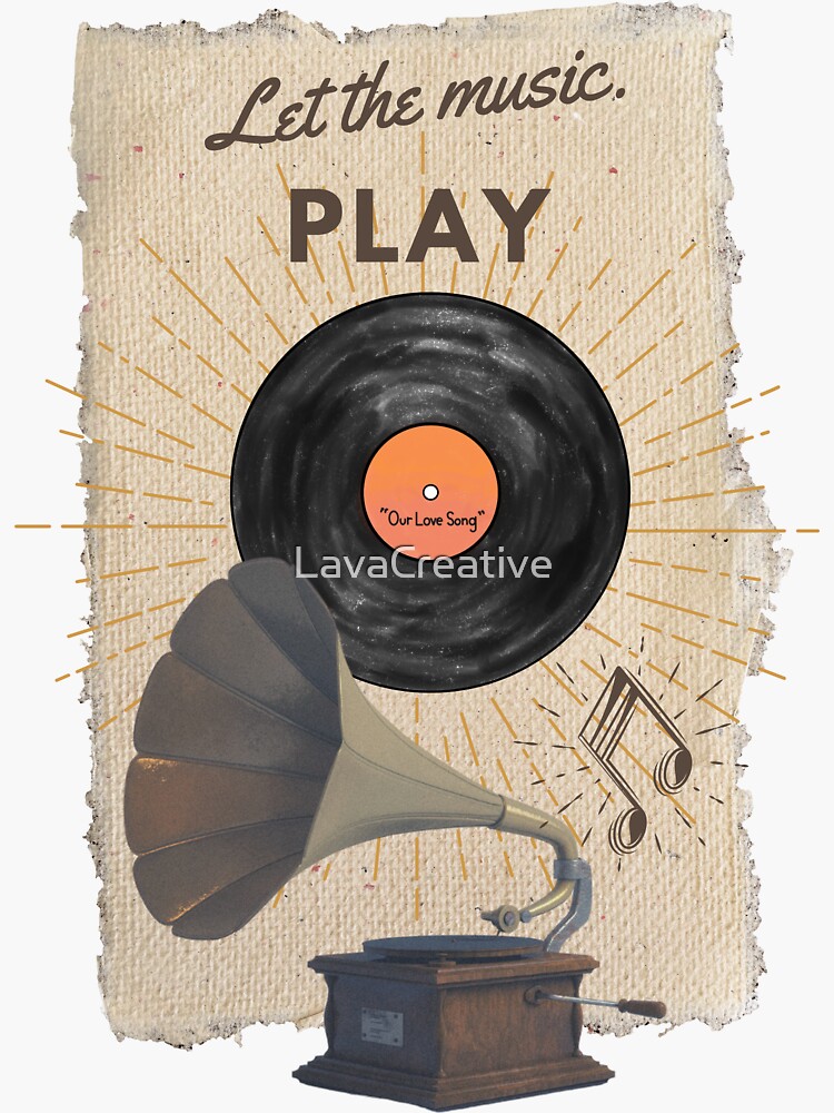 "Let the music play" Sticker for Sale by LavaCreative | Redbubble