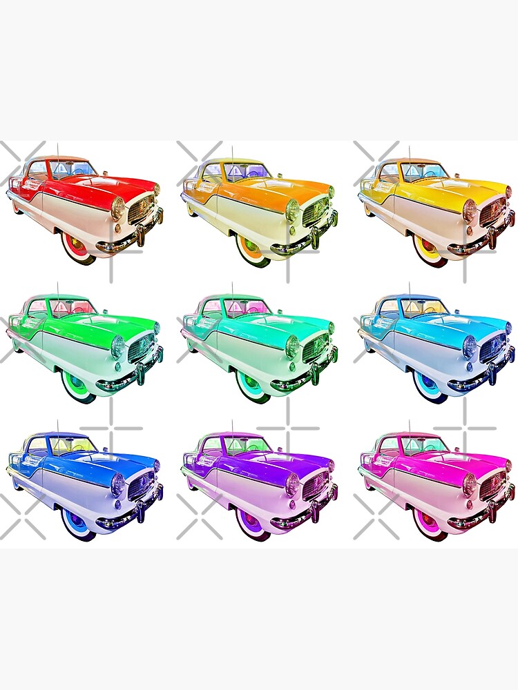 "Nash Metropolitan (rainbow colors in a grid) - classic vintage cars ...