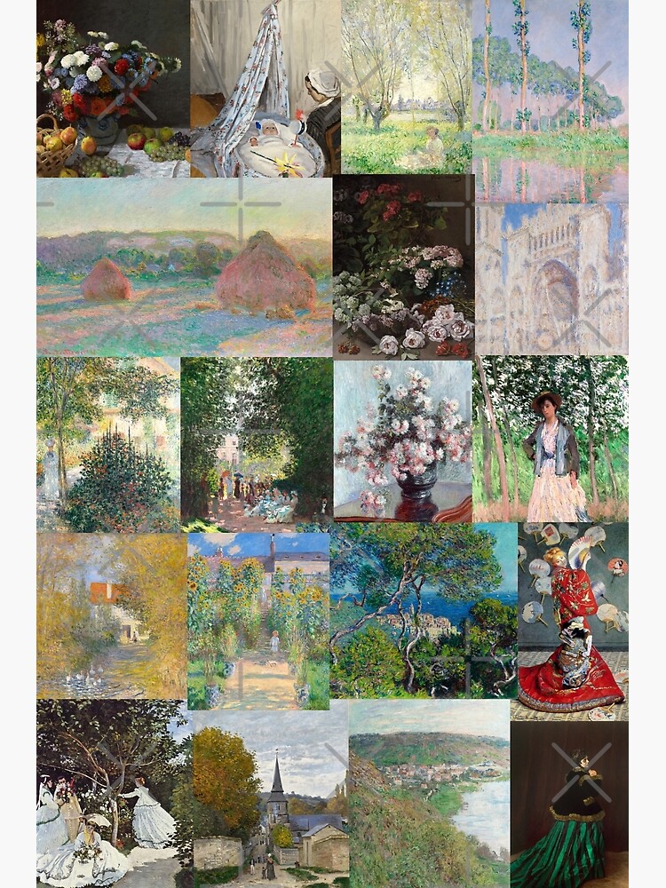 HD MONET - Famous Art Collage Premium Matte Vertical Poster sold by ...
