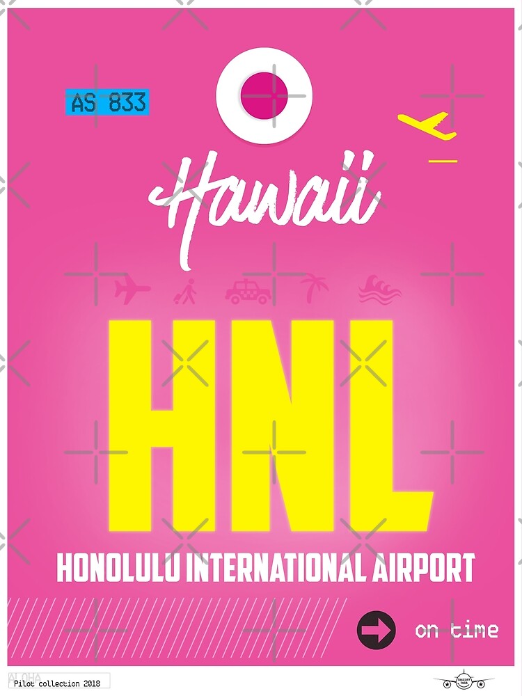 "HNL Honolulu airport code Hawaii" by airportstickers K. G. | Redbubble
