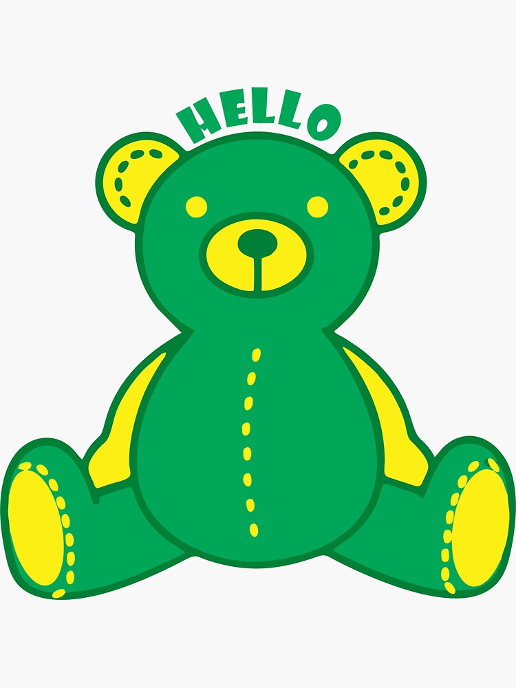 "Hello Teddy Bear" Sticker for Sale by ImageCorner | Redbubble