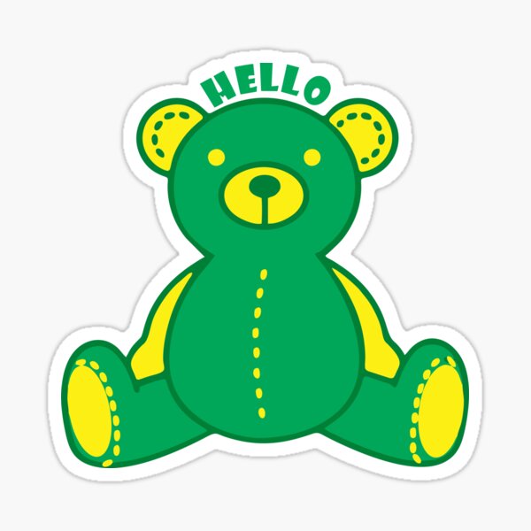 "Hello Teddy Bear" Sticker for Sale by ImageCorner | Redbubble