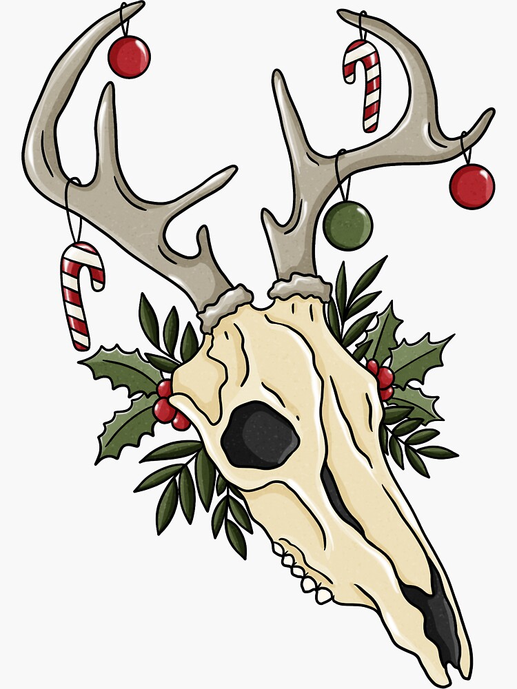 "Creepy Christmas Rudolph " Sticker for Sale by Redouardco | Redbubble