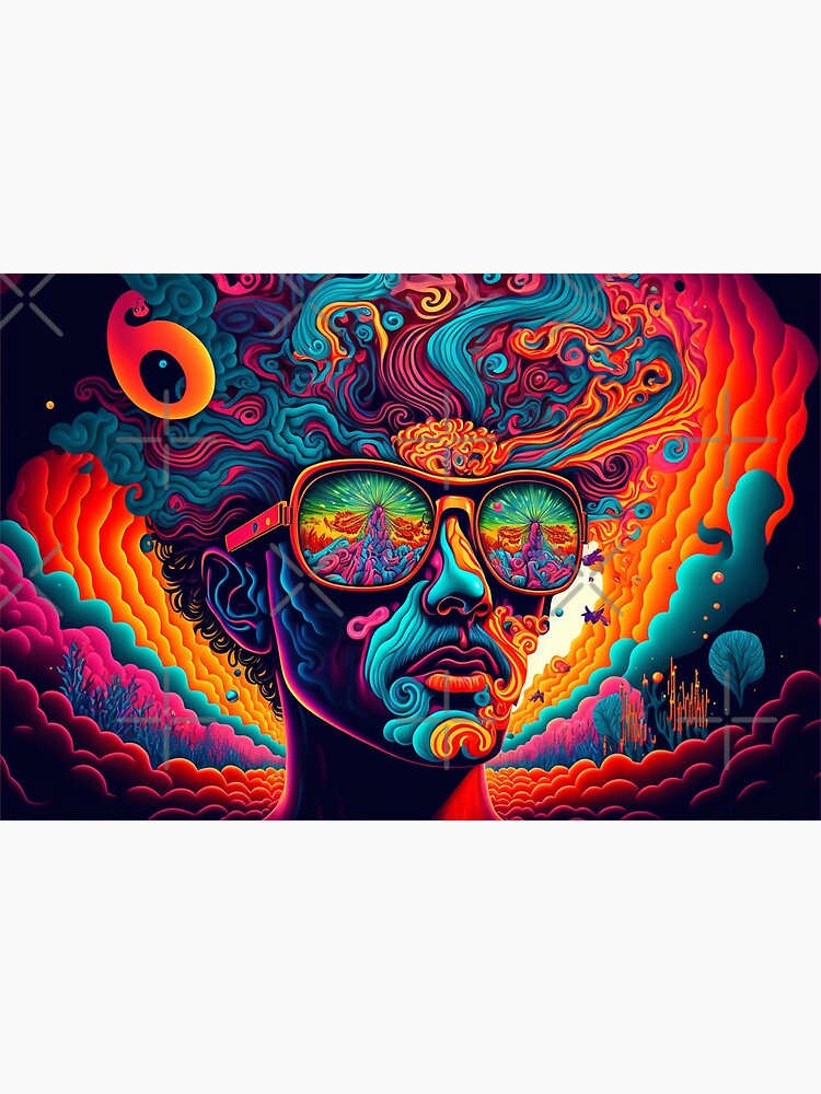 "Hippy Trippy world landscape Psychedelic Retro vibrant colours" Poster ...