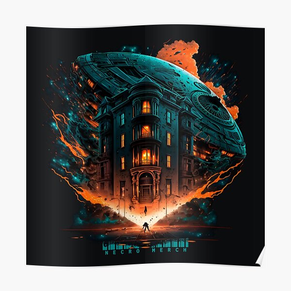"Ufo Attack - Necro Merch " Poster for Sale by NecroMerch | Redbubble