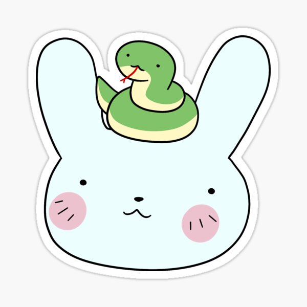 "Bunny Face and Snake" Sticker by SaradaBoru | Redbubble