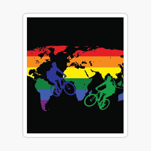 "World traveling by bike" Sticker for Sale by ye-we-can | Redbubble
