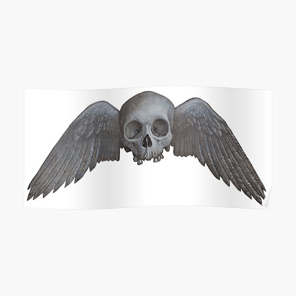 Winged Deaths Head Posters | Redbubble