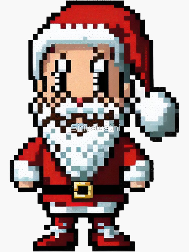 "Pixel Art Santa" Sticker for Sale by Siriyawathi | Redbubble