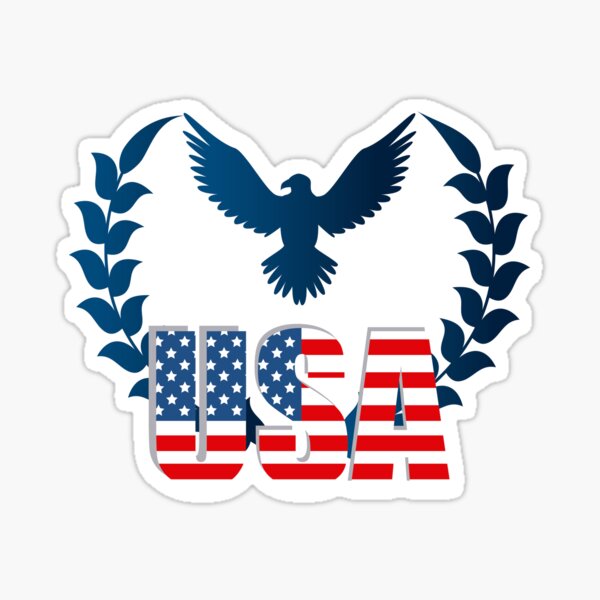 "USA" Sticker for Sale by Designs-u-like | Redbubble