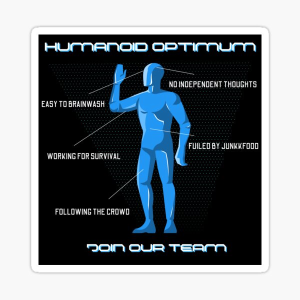 "Humanoid Optimum funny ai humanoid human" Sticker for Sale by reka88 ...