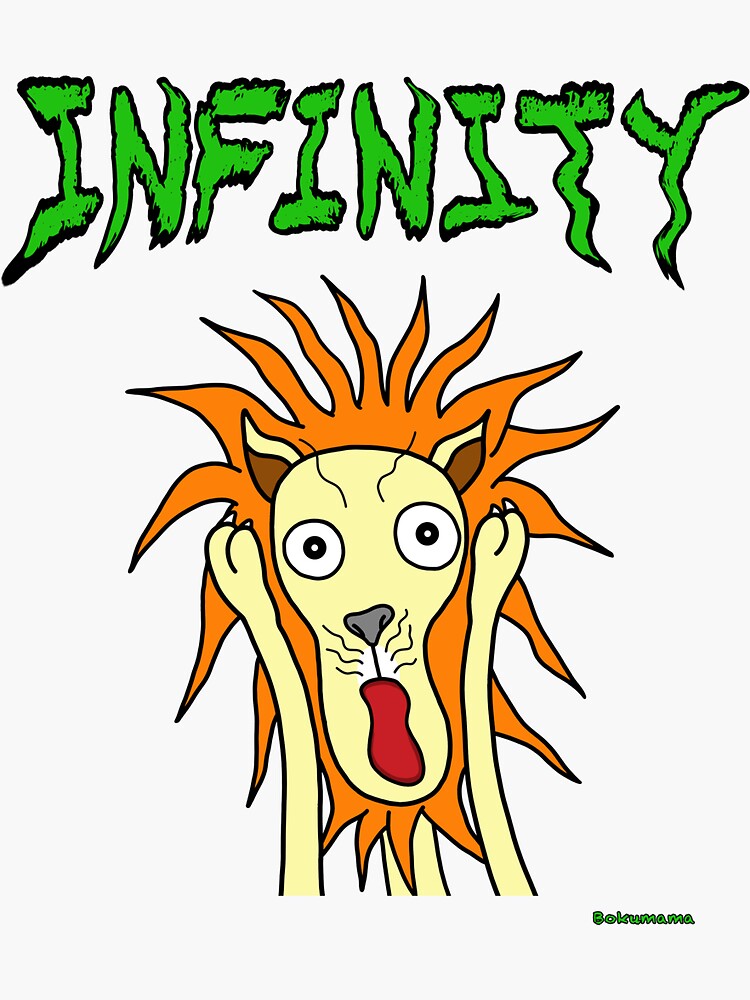 "Infinity! funny lion " Sticker for Sale by bokumama | Redbubble