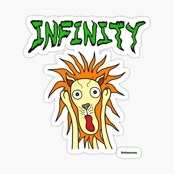 "Infinity! funny lion " Sticker for Sale by bokumama | Redbubble