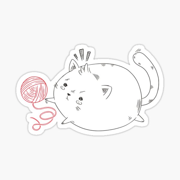"cat with wool. So sweet!" Sticker for Sale by OnlyExceDesign | Redbubble