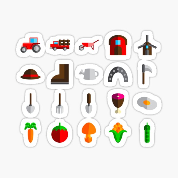 "Agriculture Set" Sticker for Sale by stikitot | Redbubble