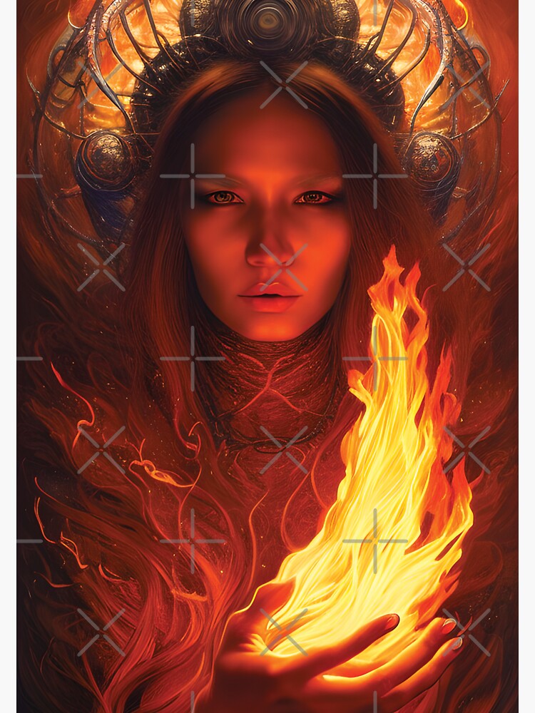 "Beautiful Fire Mage | Fantasy Artwork | Pyromancer | Fire Sorceress ...