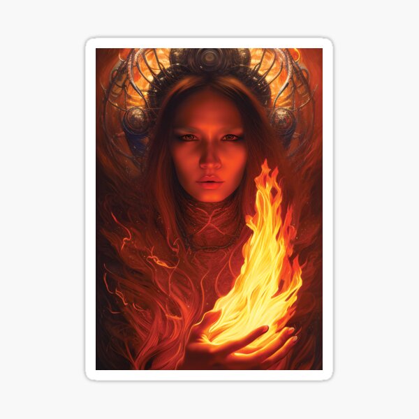 "Beautiful Fire Mage | Fantasy Artwork | Pyromancer | Fire Sorceress ...