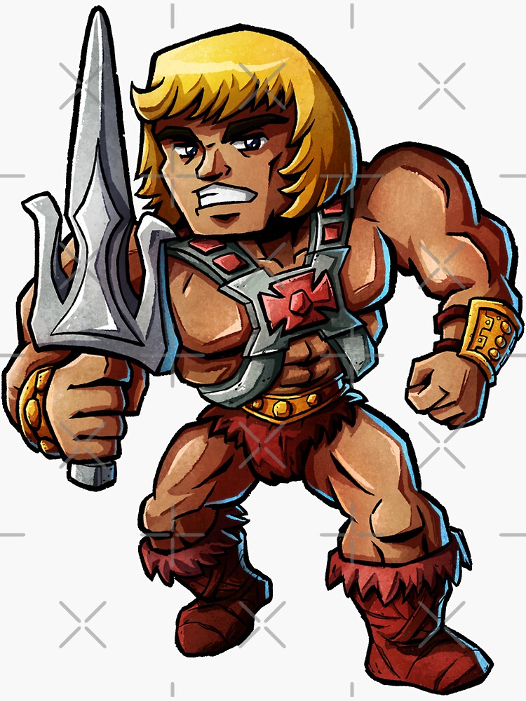 "He-Man" Sticker for Sale by Ninjatron | Redbubble