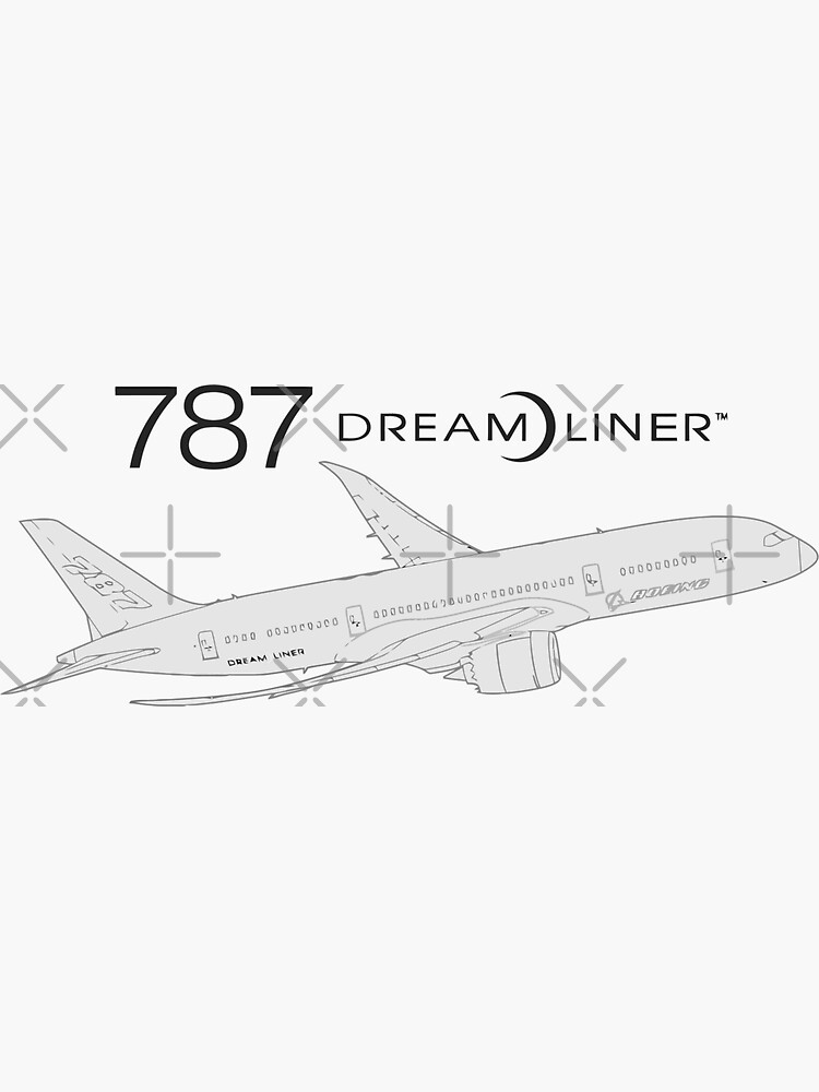 "BOEING 787 DREAMLINER" Sticker for Sale by AfrajurSiam | Redbubble