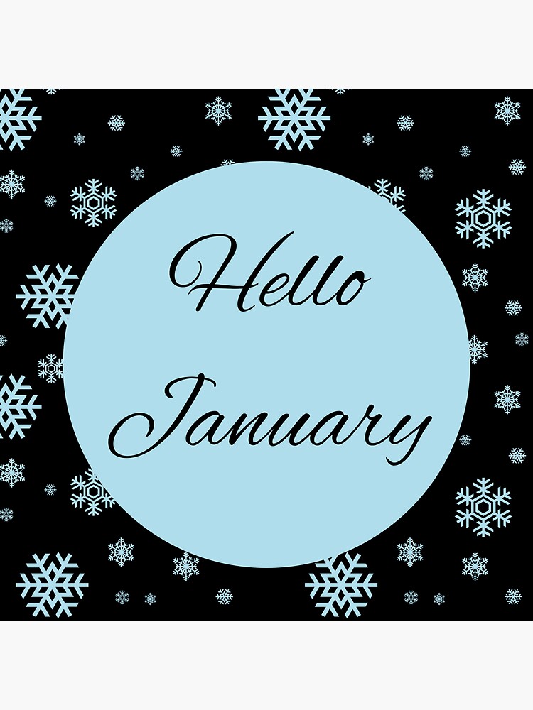 " Hello January Sticker" Sticker for Sale by salystore | Redbubble