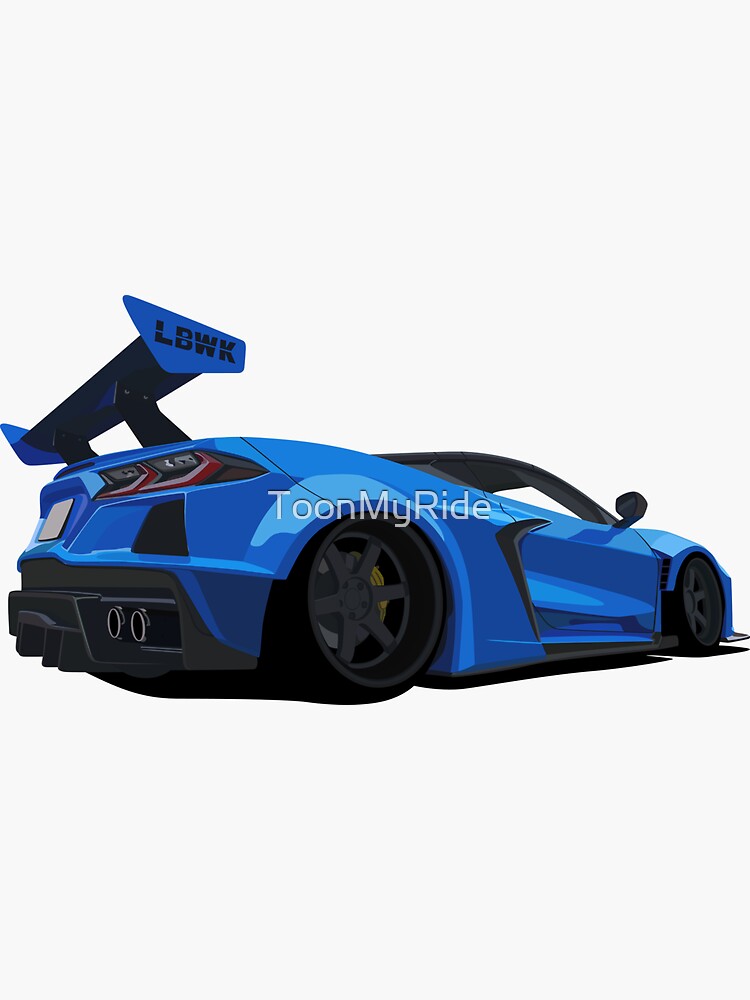 "Liberty Walk C8 Corvette" Sticker for Sale by ToonMyRide | Redbubble