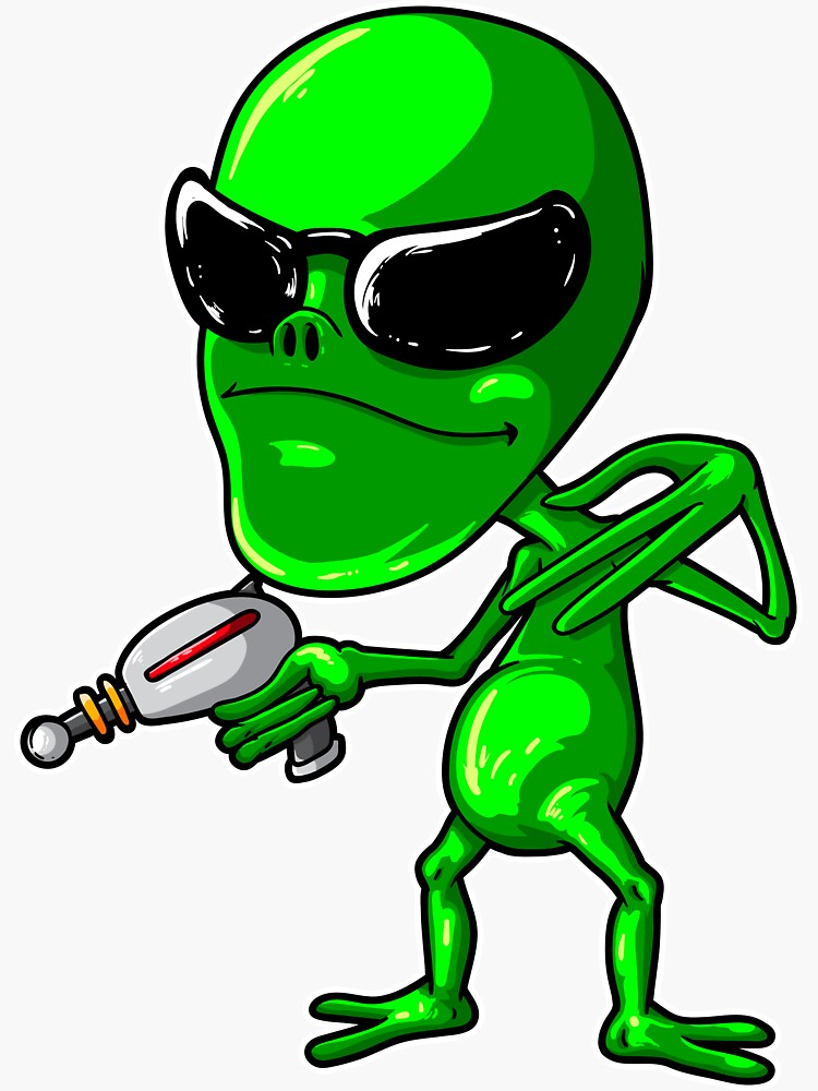 "Alien Gunner" Sticker for Sale by stikitot | Redbubble