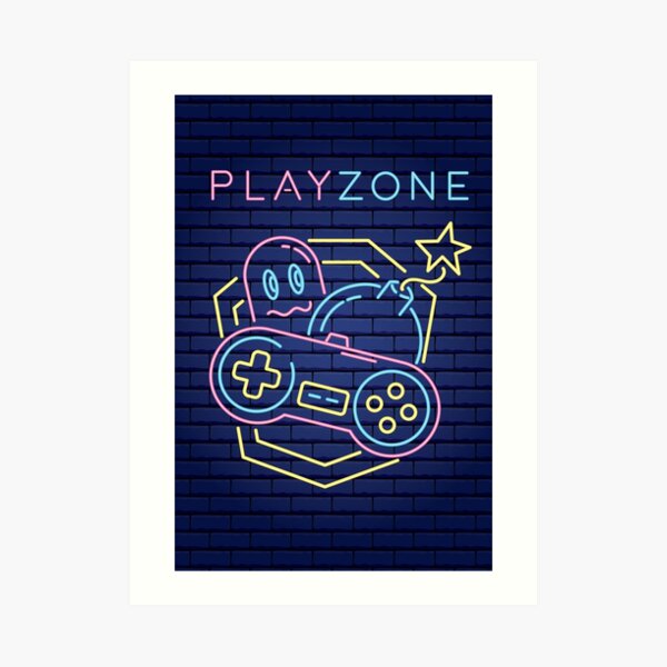 "play zone game gamer room poster video game" Art Print for Sale by ...