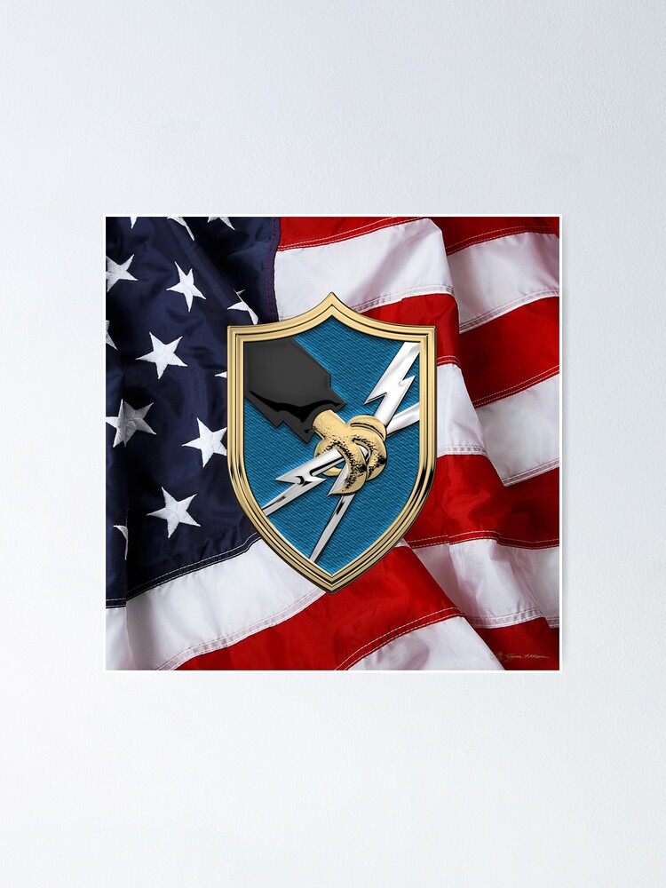 "U.S. Army Security Agency - ASA Patch over American Flag" Poster by ...