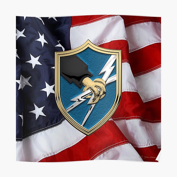 "U.S. Army Security Agency - ASA Patch over American Flag" Poster by ...
