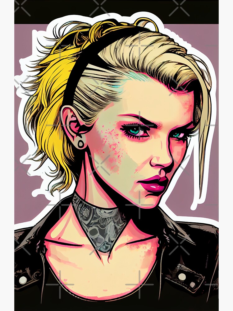 "Punk Rock Girl" Sticker for Sale by RevivalPopShop | Redbubble