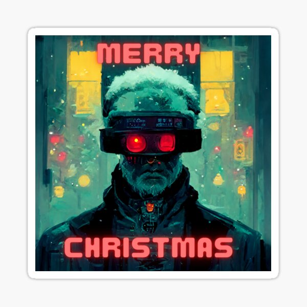 "Cyberpunk santa claus Merry Christmas " Sticker for Sale by SJG ...