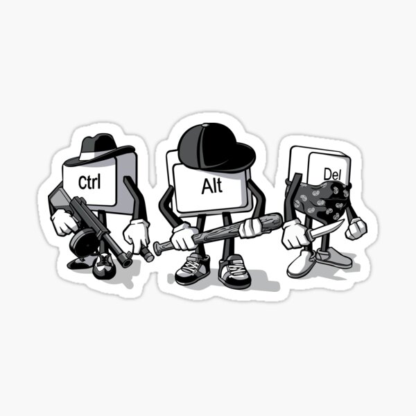 "Computer Keyboard Ctrl, Alt, Del funny meme" Sticker for Sale by rampad1 | Redbubble