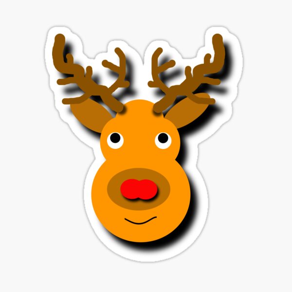 "Rudolf The Red Nose Reindeer " Sticker for Sale by MarkColeImaging ...