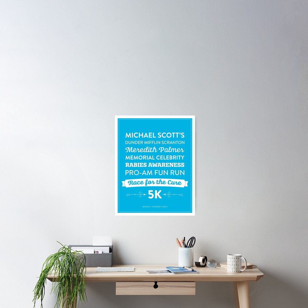 "The Office - Rabies Awareness Fun Run" Poster by noondaydesign | Redbubble