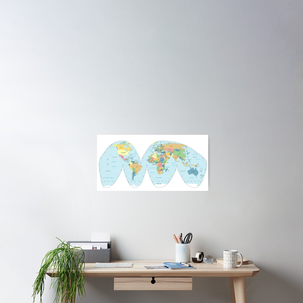 "Authagraph World Map" Poster for Sale by CuteGirlyArt | Redbubble