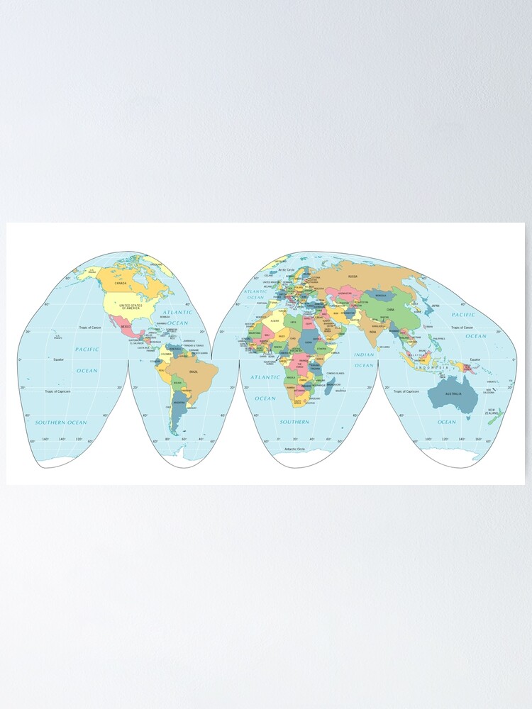 "Authagraph World Map" Poster for Sale by CuteGirlyArt | Redbubble