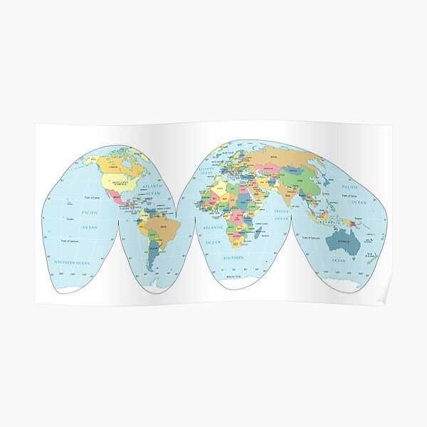 "Authagraph World Map" Poster for Sale by CuteGirlyArt | Redbubble