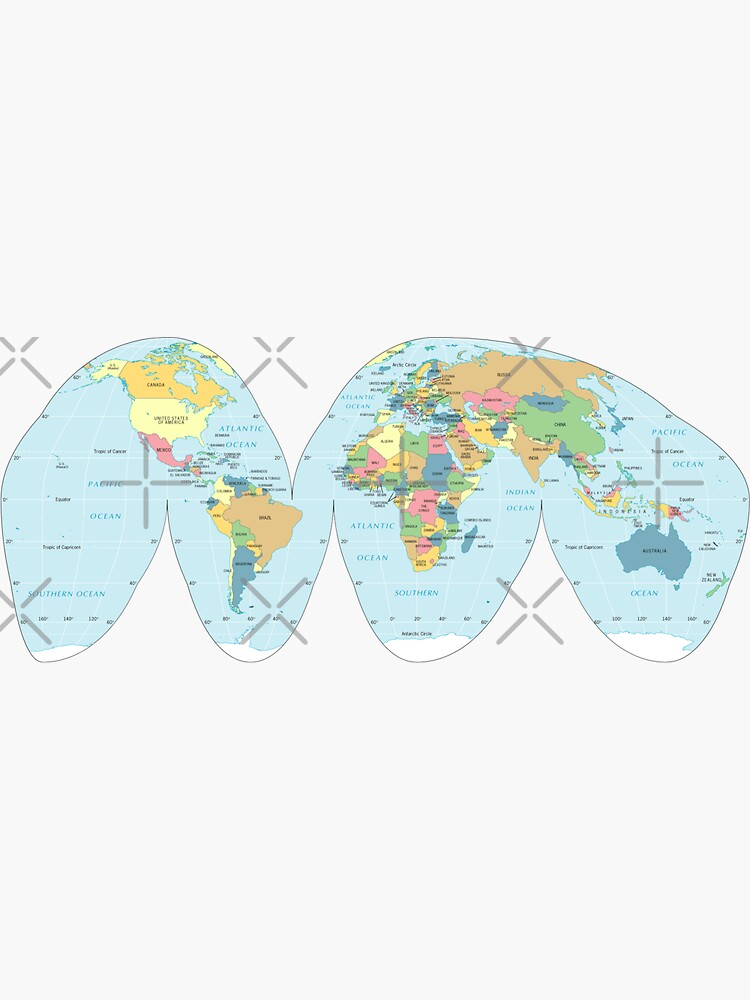 "Authagraph World Map" Sticker for Sale by CuteGirlyArt | Redbubble