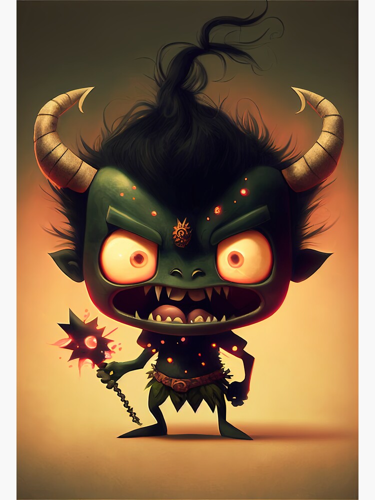 "Ankle Biter Demon" Sticker for Sale by Slyk-Designs | Redbubble