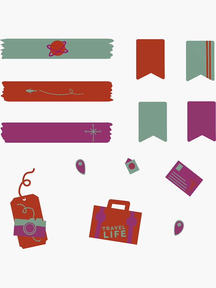 "Travel Stationary Pack " Sticker for Sale by lemonteaskies | Redbubble