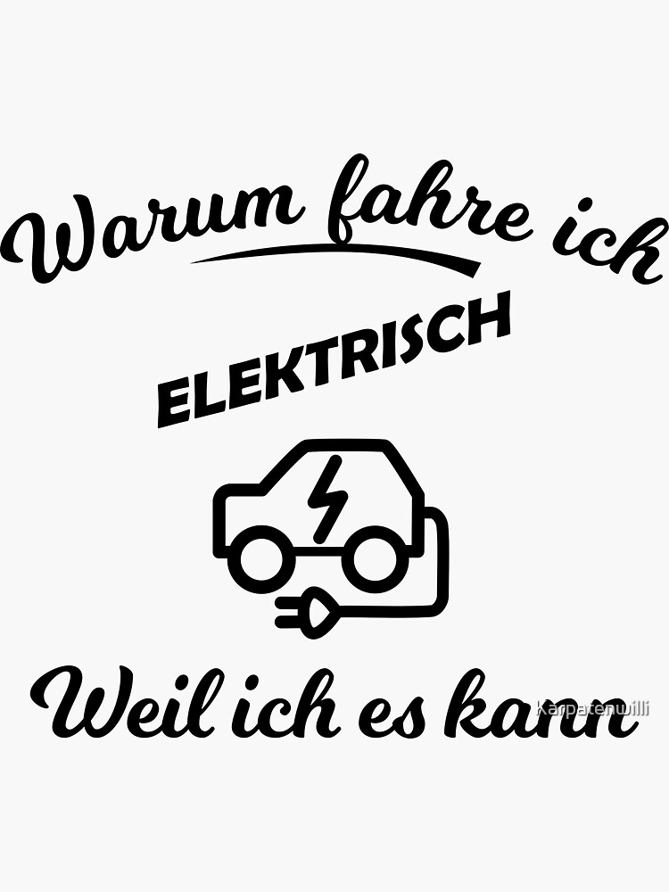 "electric car" Sticker for Sale by Karpatenwilli | Redbubble
