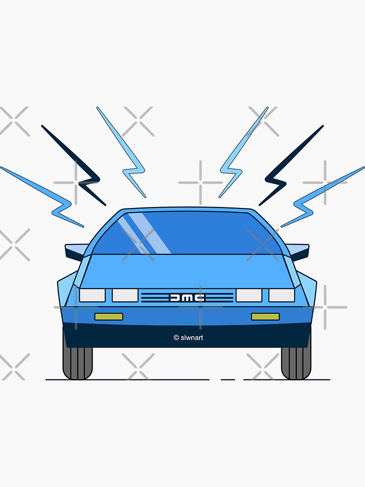 "Simple Delorean" Sticker for Sale by slwnart | Redbubble