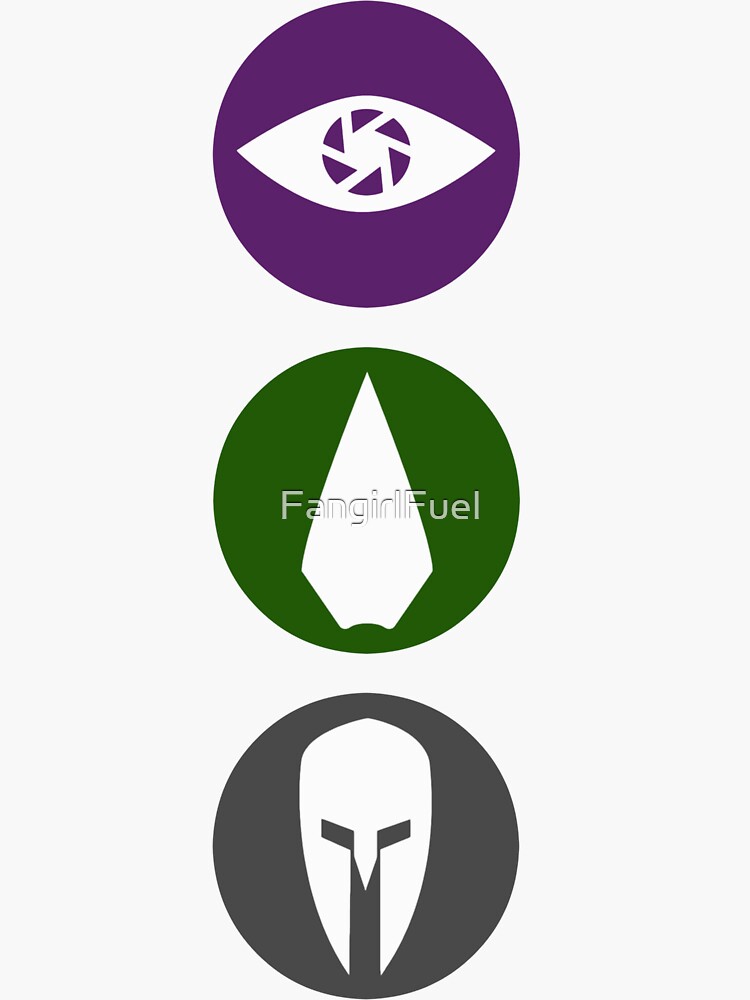 "Original Team Arrow - Colorful Symbols - Hero Logos" Sticker for Sale ...