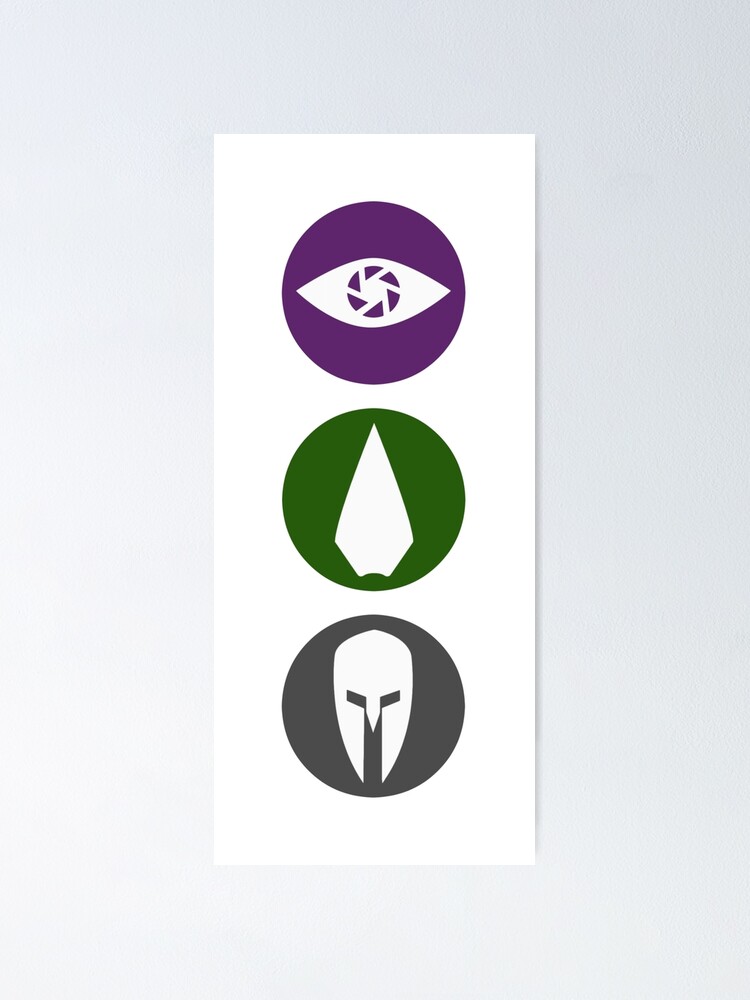 "Original Team Arrow - Colorful Symbols - Hero Logos" Poster by ...
