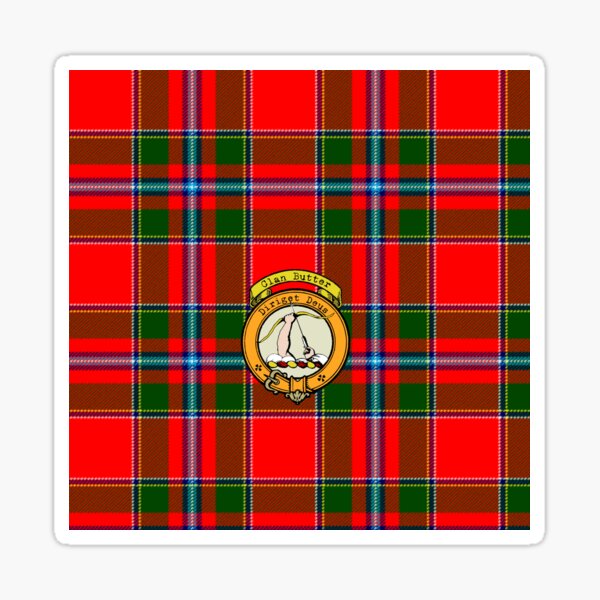 "Clan Butter Scottish Tartan and Crest" Sticker for Sale by ljrigby ...