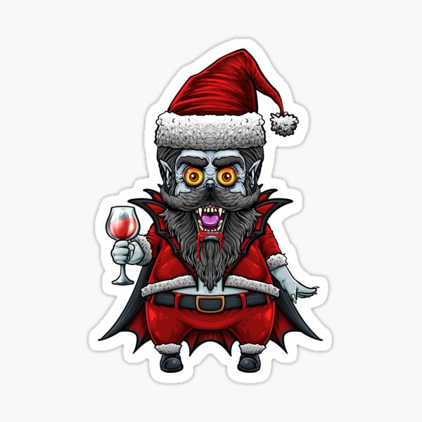 "Monster santa claus ( vampire )" Sticker for Sale by lillyrise | Redbubble